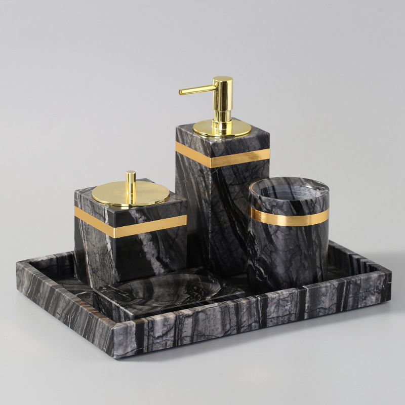 Stylish design modern marble bathroom set